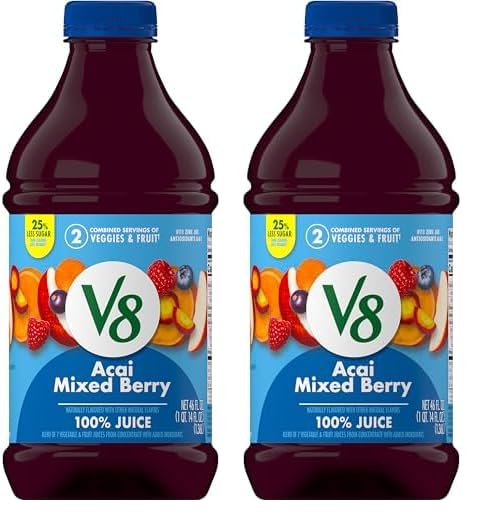exp 6-12-2025 V8 Blends 100% Juice Acai Mixed Berry Juice, 46 fl oz ...