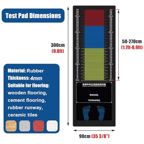 Jump Rope Mat Standing Long Jump Measuring Mat, 4 Mm Thick Wear ...