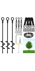 Amazon.com : hannger 3 Pack 18" Tree Stakes and Supports for Leaning ...
