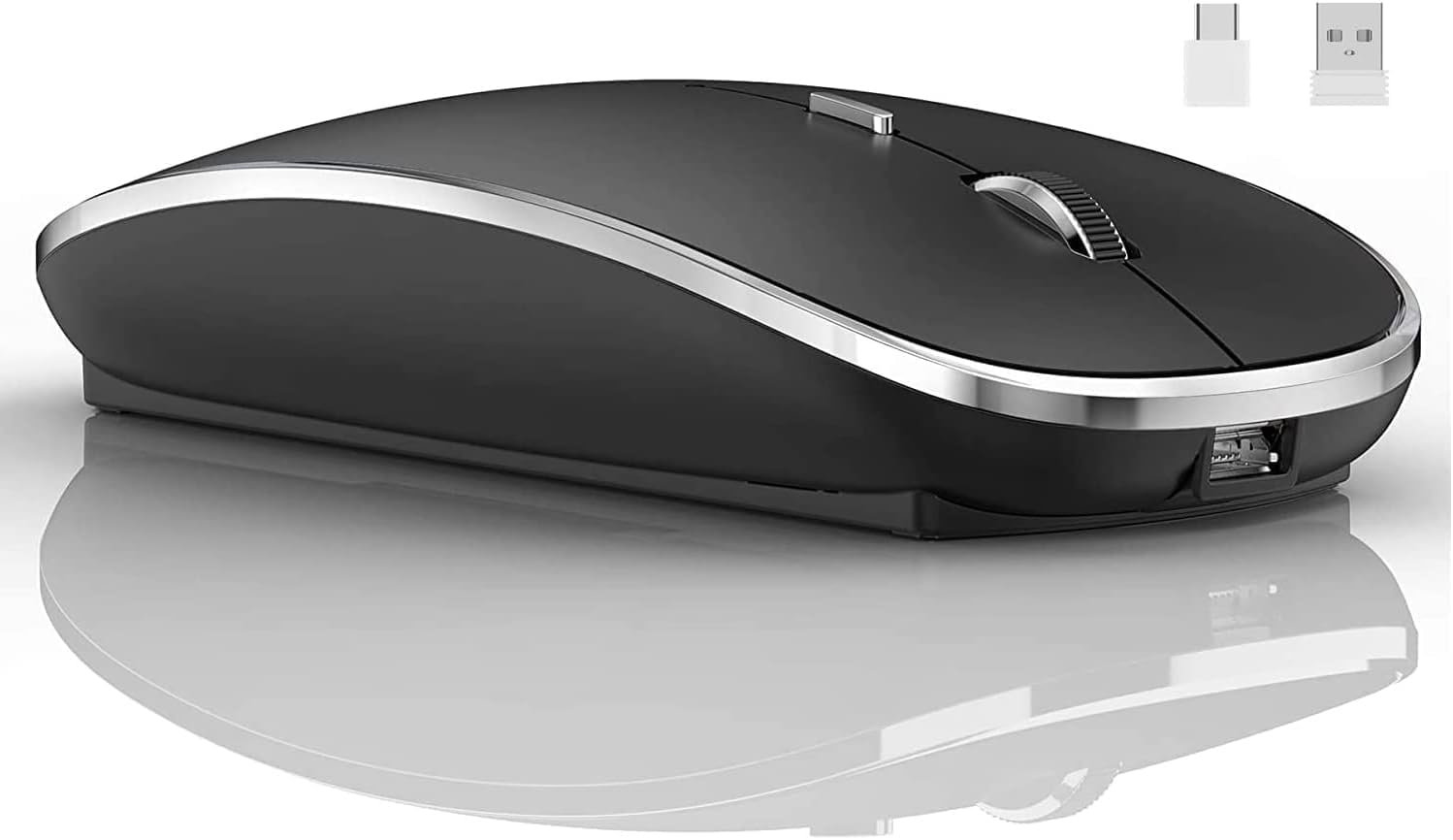 Wireless Mouse for Laptop Rechargeable, 2.4 GHz Cordless Portable Mice ...