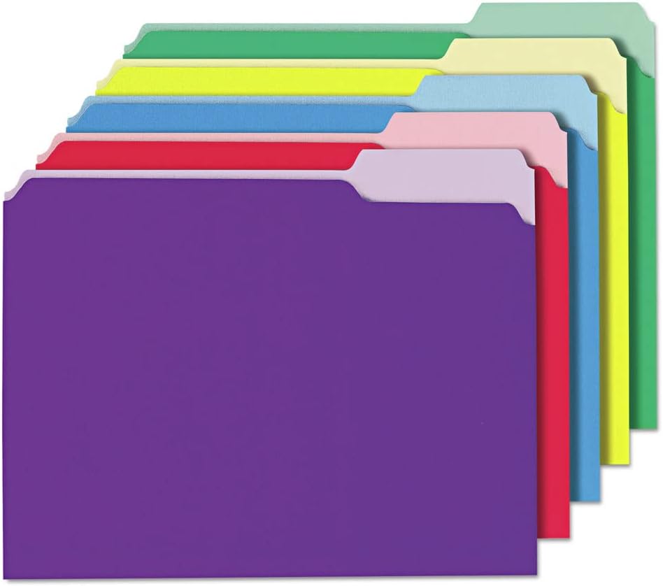 Amazon.com: Universal 10501 File Folders, 1/3 Cut One-Ply Top Tab ...