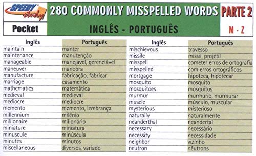 280 Commonly Misspelled Words Parte 2 (M - Z) - In: unknown author ...