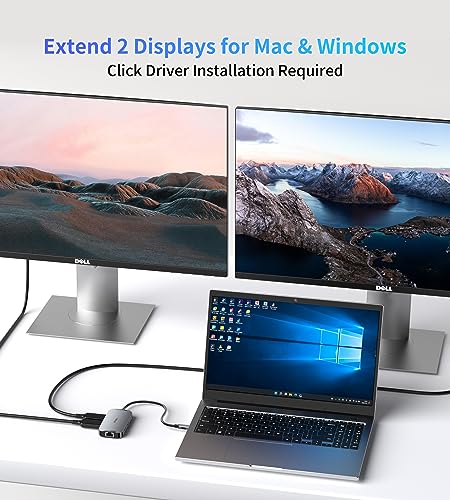 Snapklik.com : USB C Docking Station Dual Monitor, HDMI Splitter ...