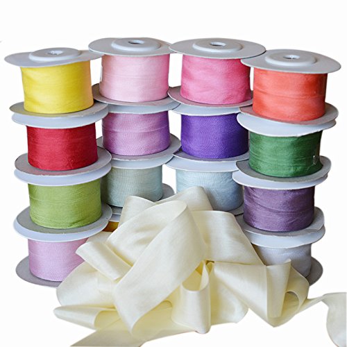 Generic 206 Yellow : 32 mm 1-1/4' ' Wide 100% Real Pure Silk Ribbons ...