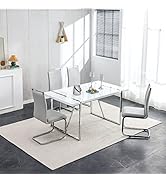 Amazon.com - gopop 5 Piece Dining Table Set, Modern Dining Chairs Set ...