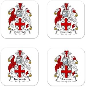 Amazon.com | Norwood Or Northwood Family Crest Square Coasters Coat of ...