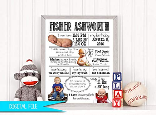 Buy ntART Baby Infographic First Year Infographic Birthday Infographic ...
