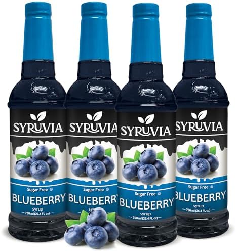 Amazon.com: Syruvia 4 Pack Sugar-Free Blueberry Syrup – 25.4 fl oz ...