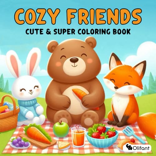 『Cozy Friends: Coloring Book for Adults & Teens Featuring Cute and ...