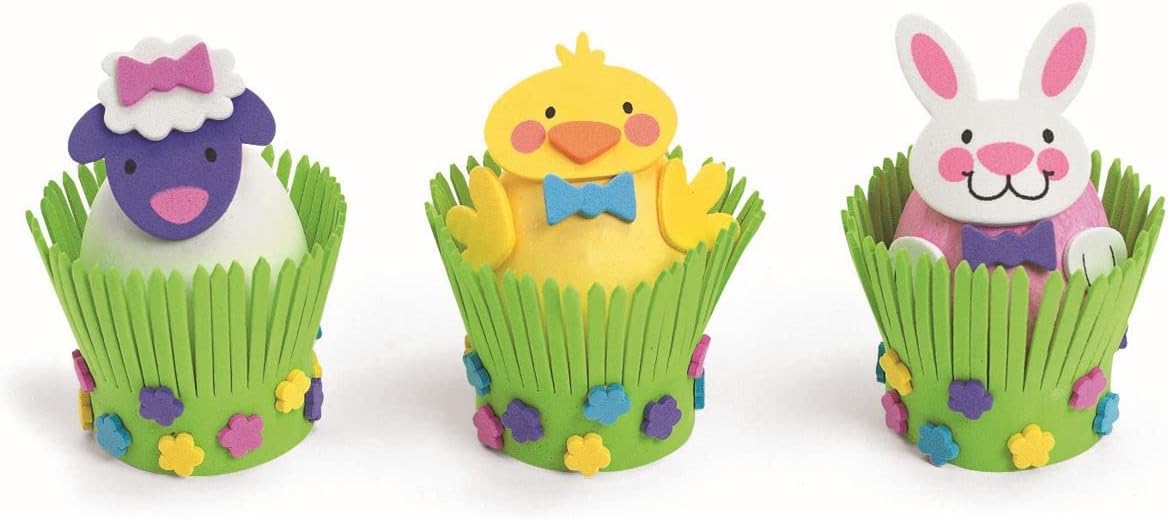 Amazon.com: Foam Easter Egg Decorating Craft Kit (One Dozen)Easter ...