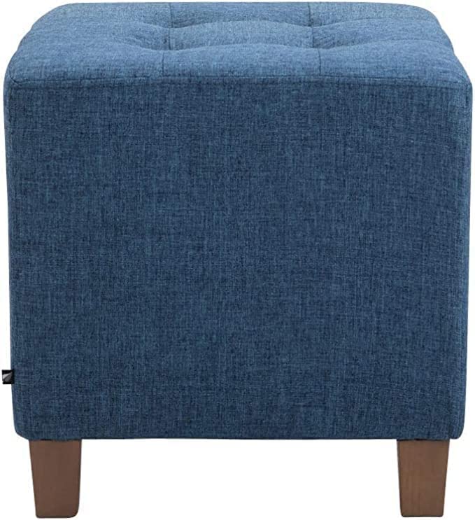 Giftoshopee Wooden Square Ottoman Stool,Wood Stool Suitable for Bedroom ...