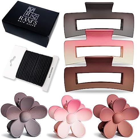 Amazon.com: 12 Pack Large Hair Claw Clips Flower Hair Clips Big Claw ...