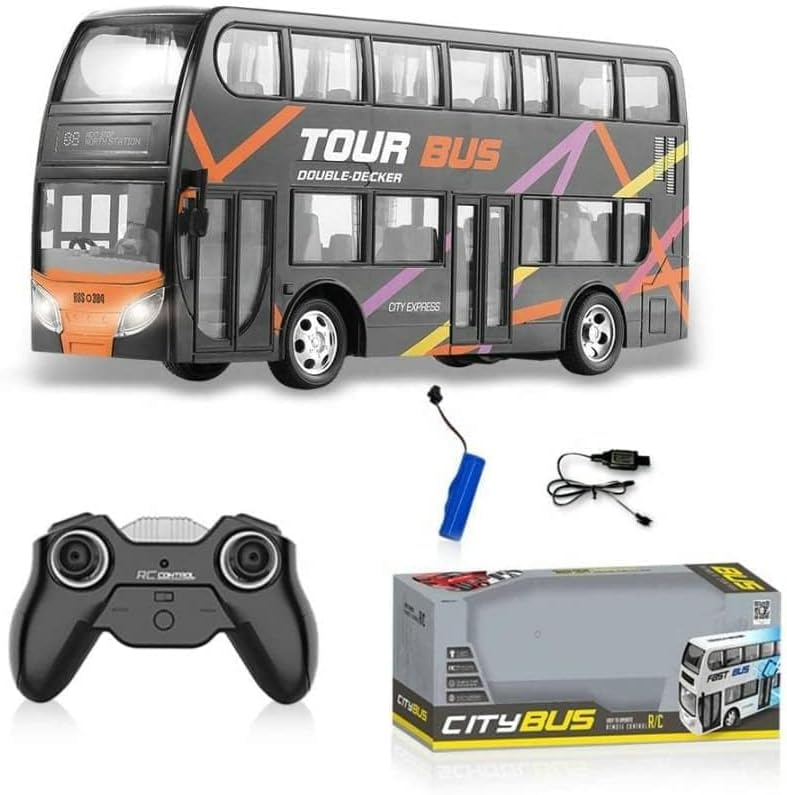 Bestonl Remote Control Double Decker Bus Set Electric Vehicle Toy Car ...