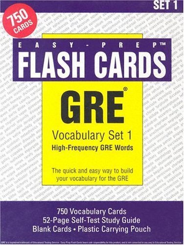 GRE Vocabulary Set 1: High-Frequency GRE Words: Easy-Prep Flash Cards ...