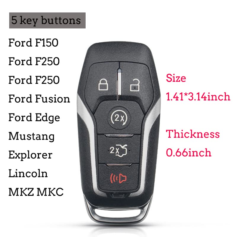Snapklik.com : Key Fob Cover Shell Fit For Ford F150 F250 F350 Mustange ...