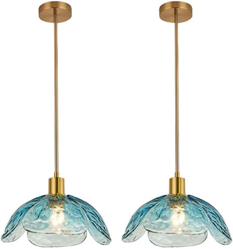 PETRLOY 2 Pack Flower Pendant Lights 13.4In Kitchen Island Ceiling ...