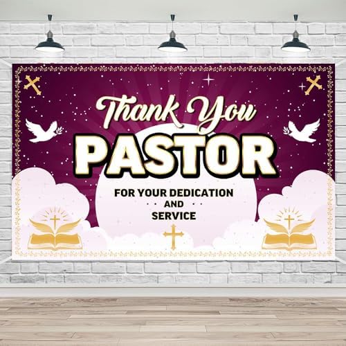 Amazon.com : Lofaris Pastor Appreciation Day Banner - Purple Religious ...