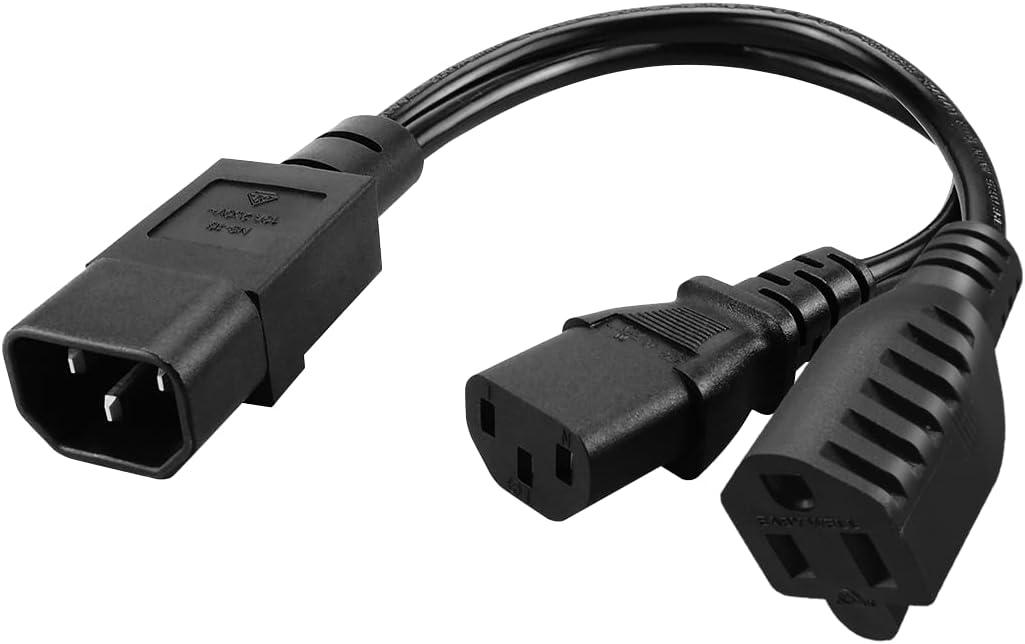 Amazon.com: Tripp Lite Power Cord Adapter (NEMA 5-15R to C14 Adapter ...