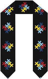 Amazon.com: Autism Awareness Day Unisex Graduation Shawl Scarf Triangle ...