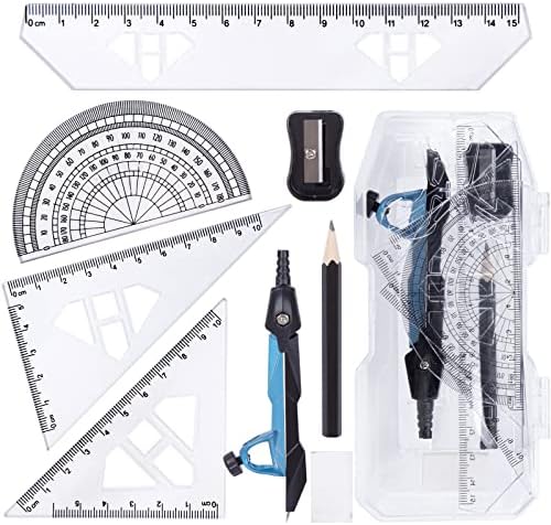 Drafting Compasses Set Akuoly Geometry Compass, 2 Set Squares, Ruler ...