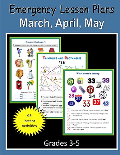 Emergency Lesson Plans: Grades 3-5 (March, April, May): Mahoney, C ...