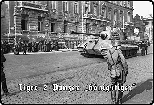 Tin Sign 20 x 30 cm Domed Wehrmacht Tank VI Tiger II Royal Tiger ...