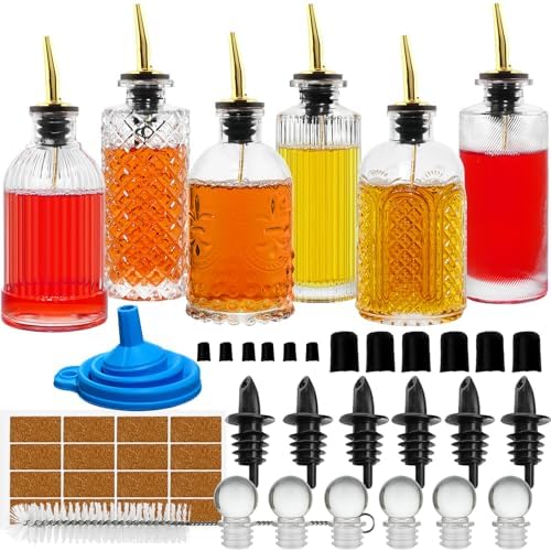 Amazon.com: Furnizone Glass Syrup Dispenser Set - 4 Pack 7oz Bottles ...