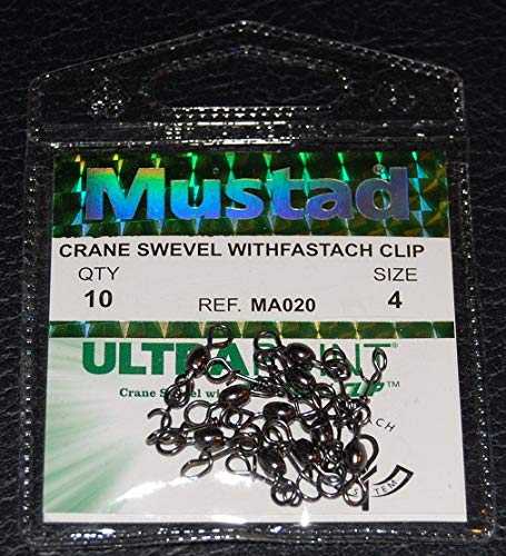 Buy Mustad Crane Swivel W/Fastach Clip Fishing Terminal Tackle (10 Pack ...