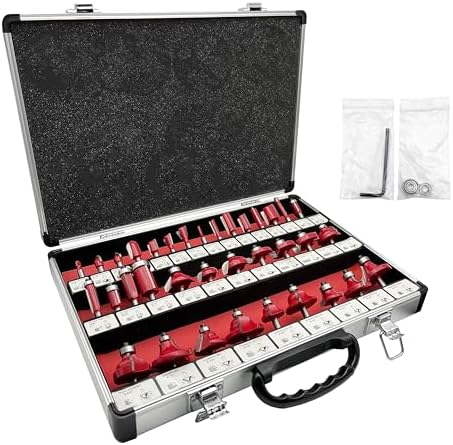 LU&MN Carbide Tipped Router Bit Set ( 35 PCS) with 1/4" Shank Wood ...