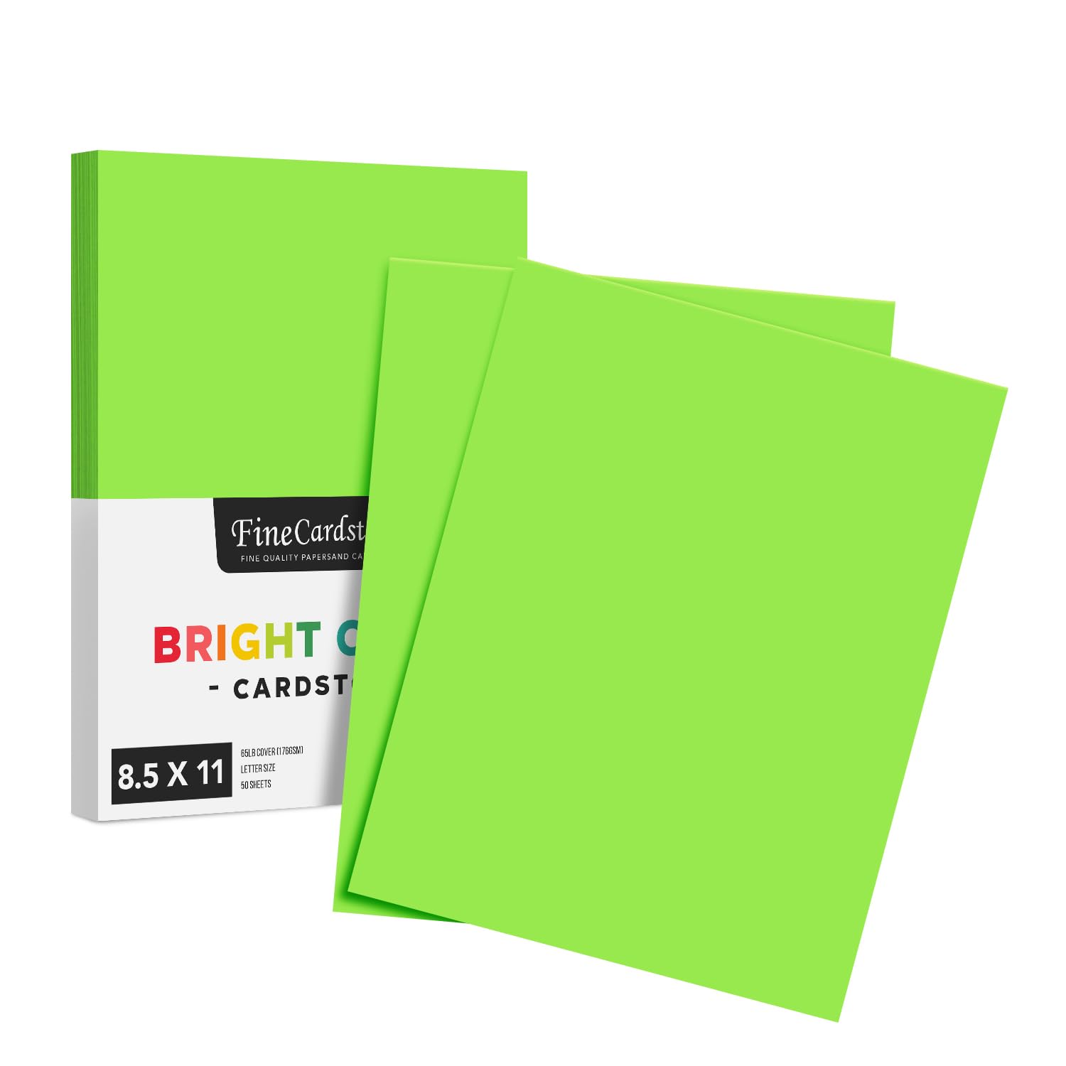 Amazon.com : Neon Green Premium Color Card Stock Paper | 50 Per Pack ...
