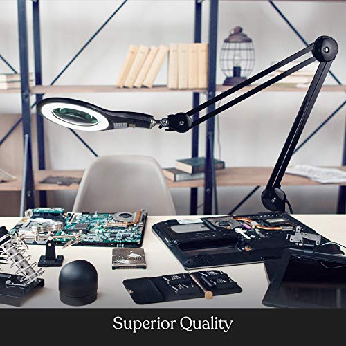 Brightech LightView PRO Magnifying Desk Lamp, 2.25x Light Magnifier ...