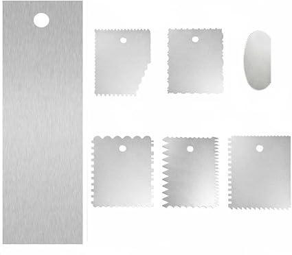 Amazon.com: 7-Piece Stainless Steel Cake Decorating Scraper set ...
