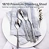 Amazon.com | KINGSTONE Hammered Silverware Set, 60-Piece Flatware Set ...
