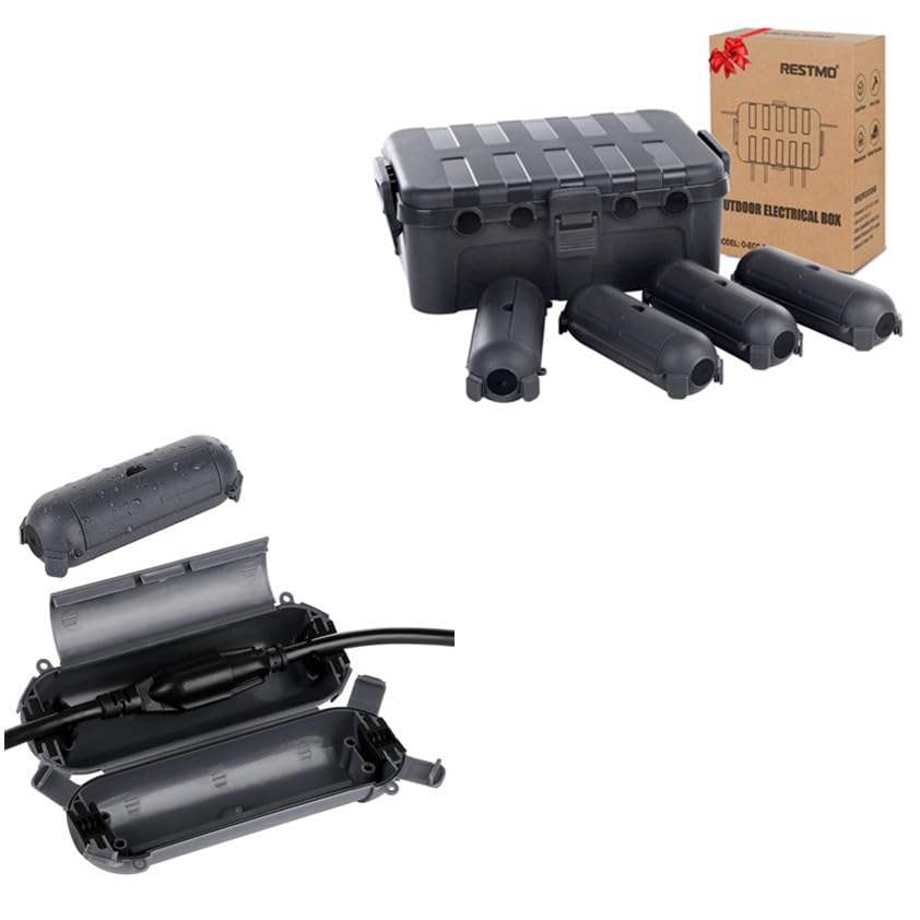 RESTMO IP54 Large Outdoor Electrical Box with 6 Pack IP44 Outdoor ...