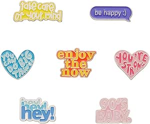 Amazon.com: 7 Pcs Positive Letter Enamel Pins Inspirational Saying ...