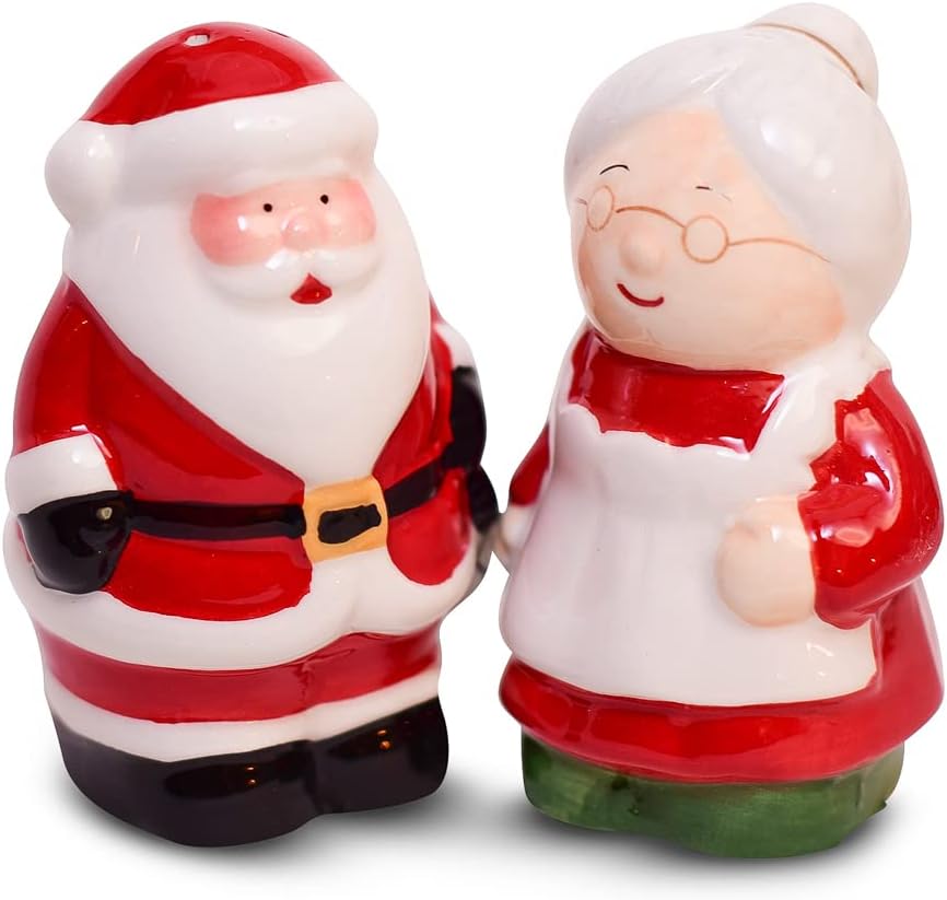 Amazon.com: Christmas Salt and Pepper Shakers, Santa & Mrs Claus ...