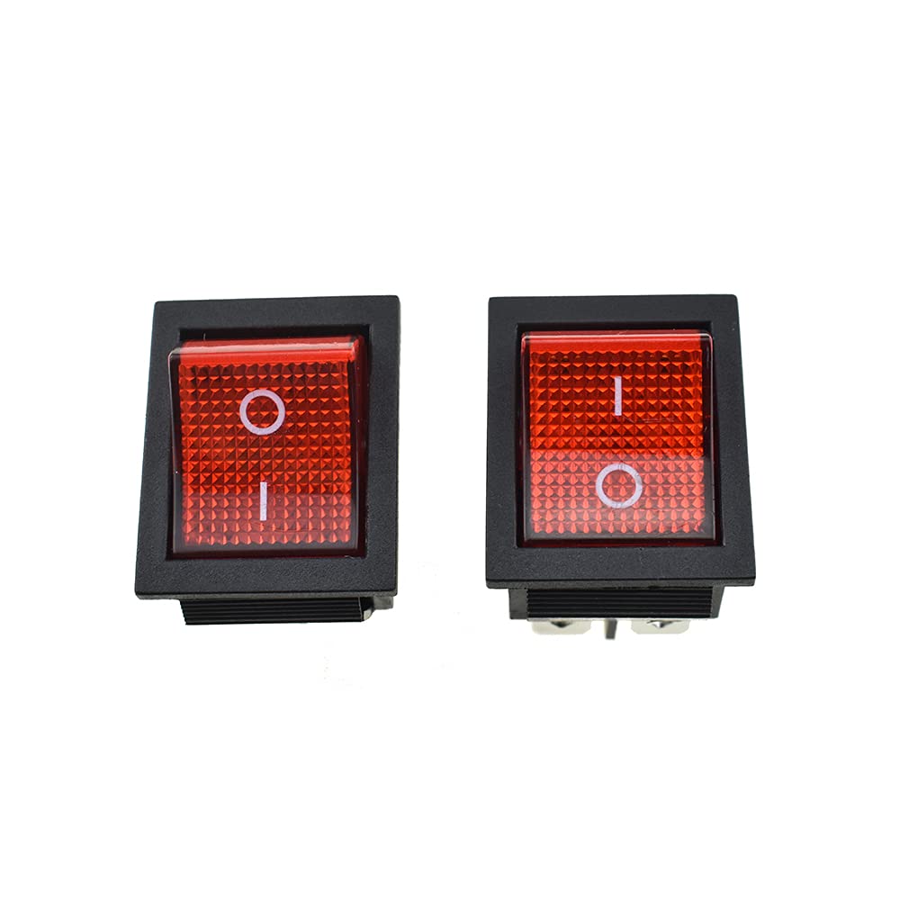 Buy Hahiyo KCD4-201N AC 250V 16A Rocker Switch 4 Pins 2 Position with ...