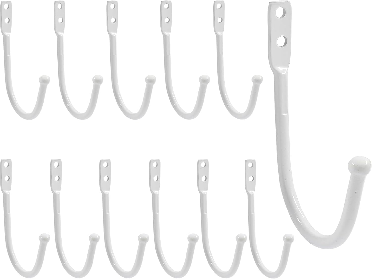 Amazon.com: Aracombie 12pcs White Wall Hooks, Coat Hooks Wall Mount ...