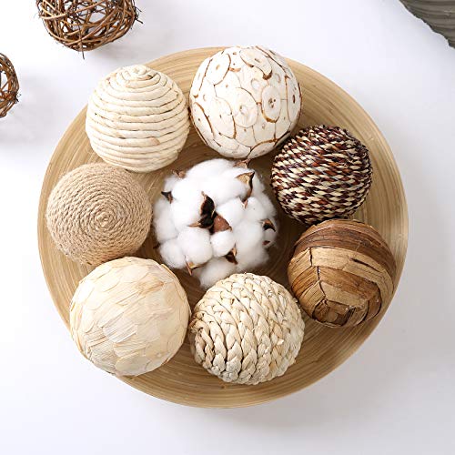 CIR OASES Multi-Material tri-Color Decorative Ball 9 Balls, Natural ...