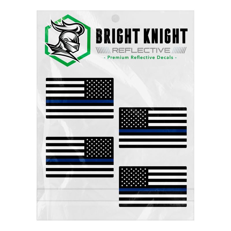 Amazon.com - Bright Knight Reflective Flag Sticker, 2" x 1" Blue ...