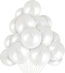 Amazon.com: 120 Pack Pearl White Balloons, Bright 12 inch Royal White ...