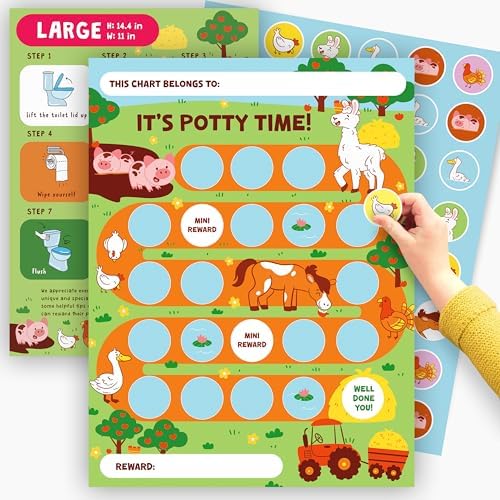 Amazon.com: Potty Training Reward Chart for Toddlers x10 pcs - Farm ...