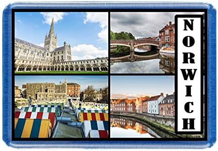 Norwich - Post Card Style Fridge Magnet - Large Size (7cm x 4.5cm ...