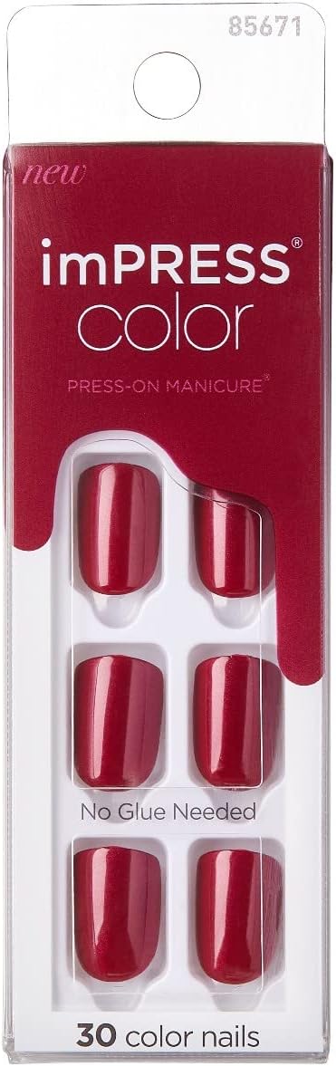 Amazon.com: KISS imPRESS No Glue Mani Press On Nails, Mini Nail Artist ...