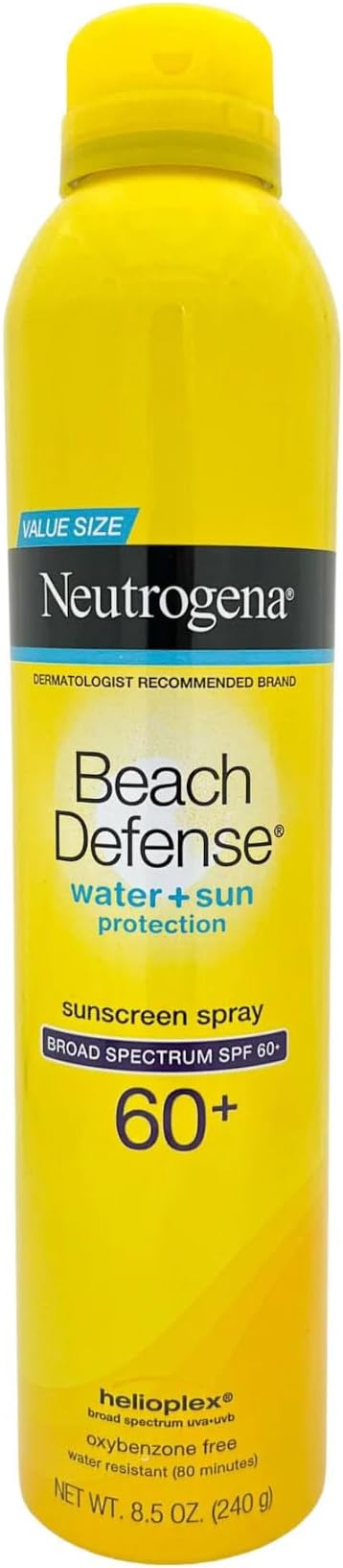 Amazon.com: Neutrogena Beach Defense SPF 60+ Sun Care Sunscreen Spray ...