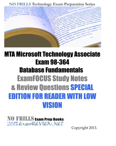 MTA Microsoft Technology Associate Exam 98-364 Database Fundamentals ...