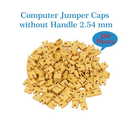 CQRobot 200 Pieces Yellow Standard Computer Jumper Caps Header Pin ...