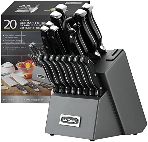 McCook® Knife Sets, German Stainless Steel Forged Kitchen Knives Block ...