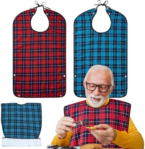 Amazon.com: XKDOUS 2pcs Adult Bibs For Men Washable, Reusable ...