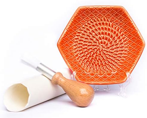 Amazon.com: The Grate Plate 3 Piece Handmade Ceramic Garlic Grater Set ...